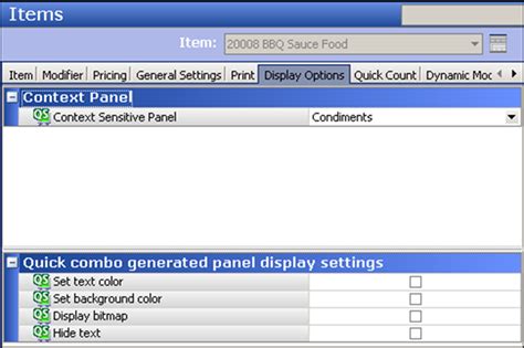 Aloha Pos Associating A Context Panel With An Item Or Modifier Ncr Docs