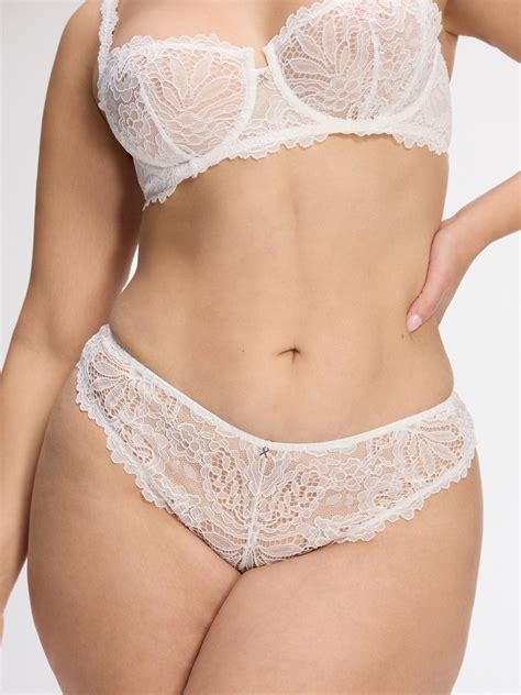Romantic Corded Lace Thong Panty In White Savage X Fenty