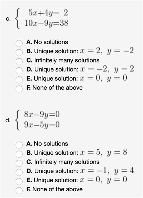 Solved 1 Pt For Each System Determine Whether It Has A