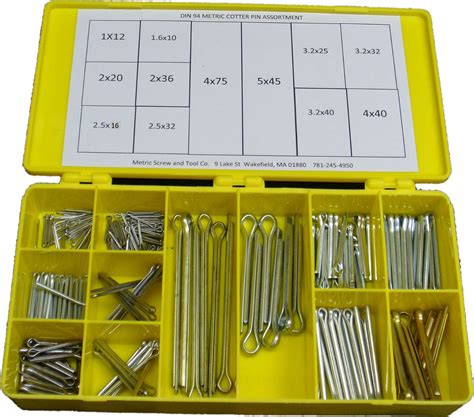 Cotter Pin Assortment 254 Pcs Metric Screw And Tool
