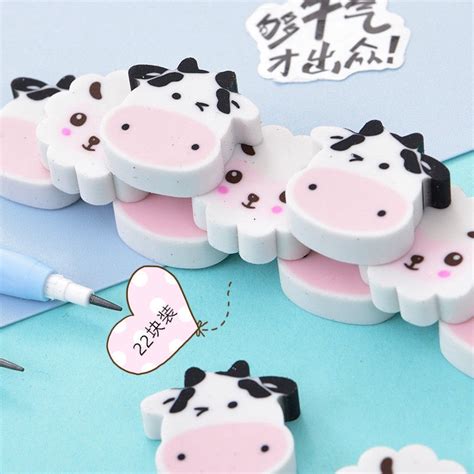 ยางลบวัวทรงพลัง จำกัด กระบอกน่ารักการ์ตูนยางเด็กอนุบาล 2b เช็ดทำความสะอาดง่ายสร้างสรรค์