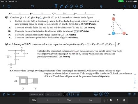 solved i to find electric field at location q3 draw the