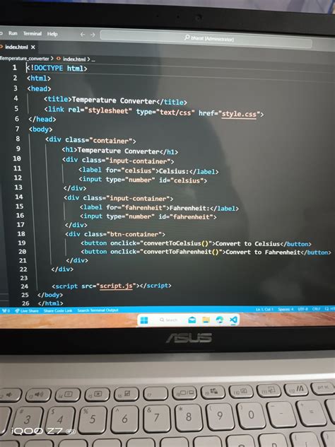 Mahboob Hasan On Linkedin Webdevelopment Temperatureconverter Bharatintern