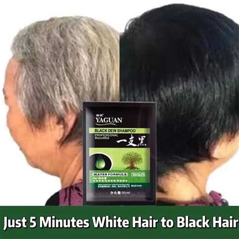 Yaguan Black Brown Dew Shampoo Herbal Hair Dye Shampoo White Hair Into Black Hair Color Shampoo