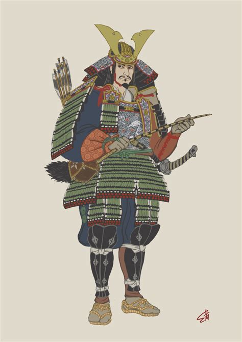 Safebooru Armor Arrow Projectile Ashikaga Tadayoshi Facial Hair Green Armor Helmet Highres