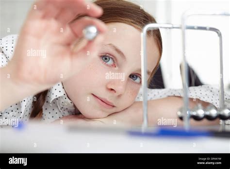 Newton S Cradle On Desk Hi Res Stock Photography And Images Alamy