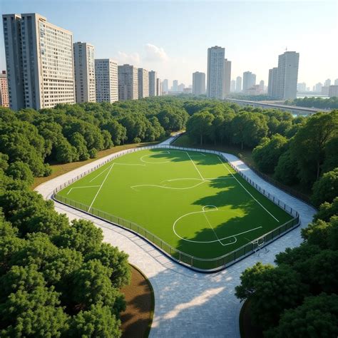 Urban Park With Sports Field Stable Diffusion Online