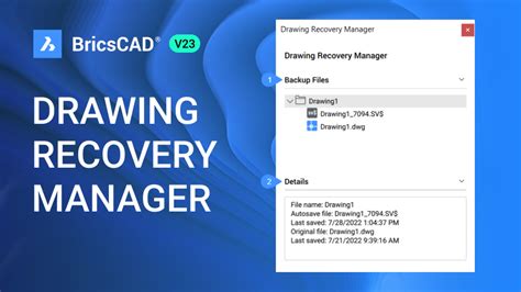 Bricscad Drawing Recovery Manager Recover Drawings After A Crash