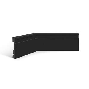 Rodapé Poliestireno Slim Frisado Preto 240x7cm Artens Leroy Merlin