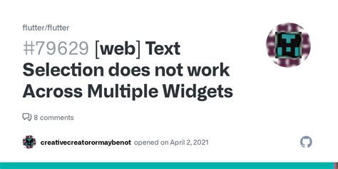 Web Text Selection Does Not Work Across Multiple Widgets Issue 79629 Flutter Flutter GitHub