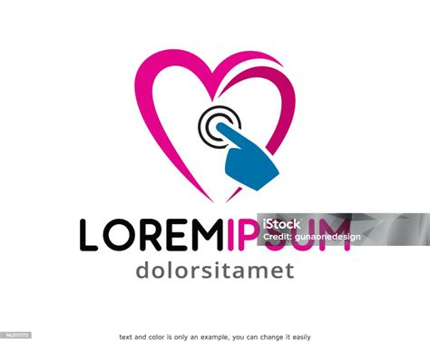사랑 템플릿 디자인 벡터 상징 디자인 컨셉 창조적인 기호 아이콘 클릭 Brand Name Online Messaging Platform에 대한 스톡 벡터 아트 및 기타