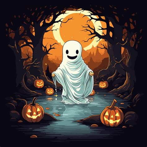Premium Vector Trickortreatingghostvectorillustrated