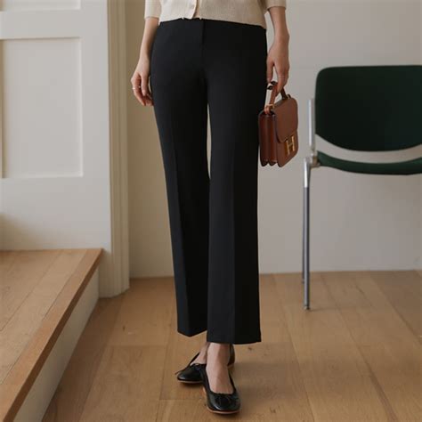 히든밴딩하이 치즈스판 일자슬랙스