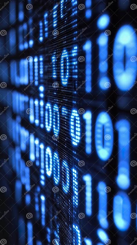 Glowing Binary Code On Digital Screen Creating Futuristic Technology