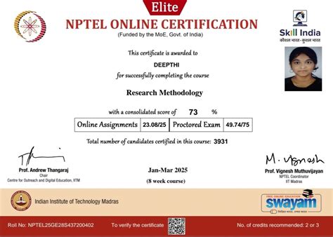 nptel swayam researchmethodology deepthi poojary
