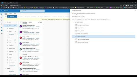 Outlook Web Add A Public Folder Calendar Youtube