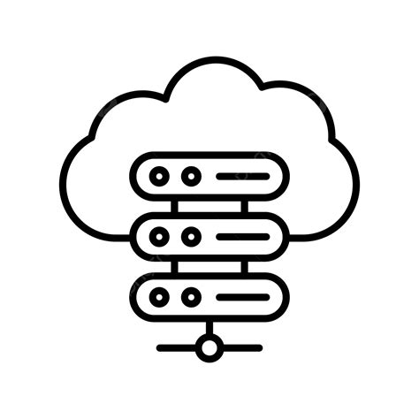 Cloud Database Server Line Icon Hosting Services Cloud Hosting Png