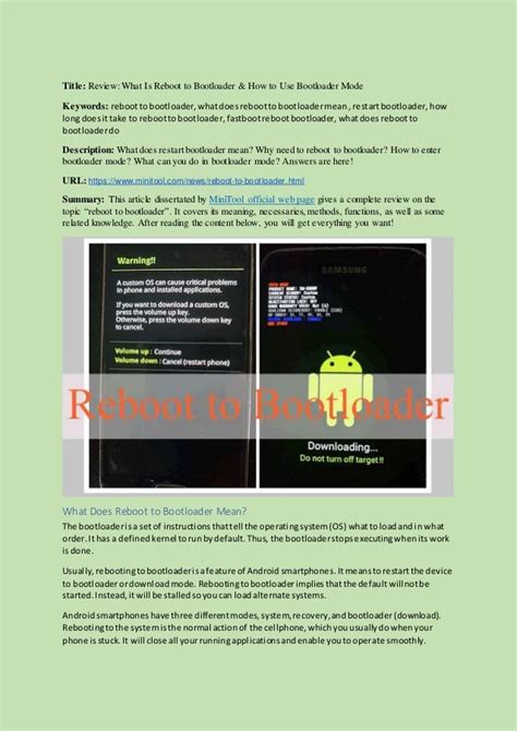 Reboot To Bootloader Docx Operating Systems Computer Software And Applications