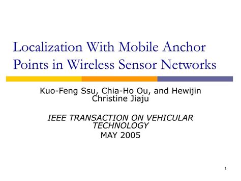 Ppt Localization With Mobile Anchor Points In Wireless Sensor
