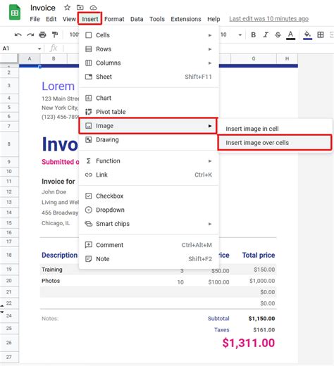 How To Make An Invoice In Google Sheets Invoicer Ai