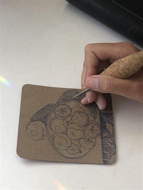 Collagraph Using Recycled Cardboard Printed Intaglio Style Without A
