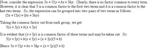 Factorisation Of Four Terms
