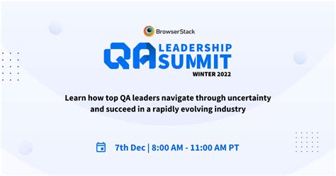 Qa Leadership Summit 2022 Winter Edition Virtual Event By Browserstack