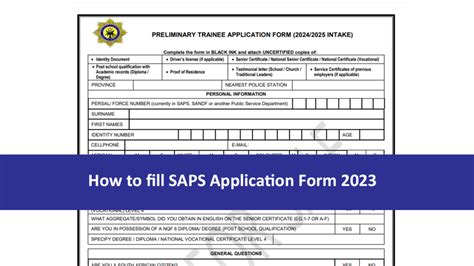 How To Fill SAPS Application Form Jobcare