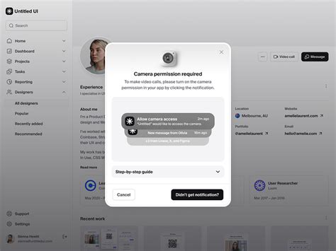 Camera Permission — Untitled Ui By Jordan Hughes® On Dribbble