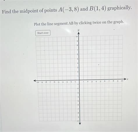 find the midpoint of points a 3 8 and b 1 4 graphically plot the