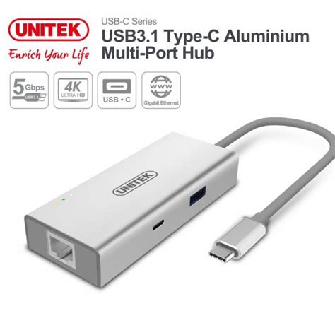 USB3 1 Type C Aluminium Multi Port Hub UNITEK Computers Tech Parts Accessories Cables
