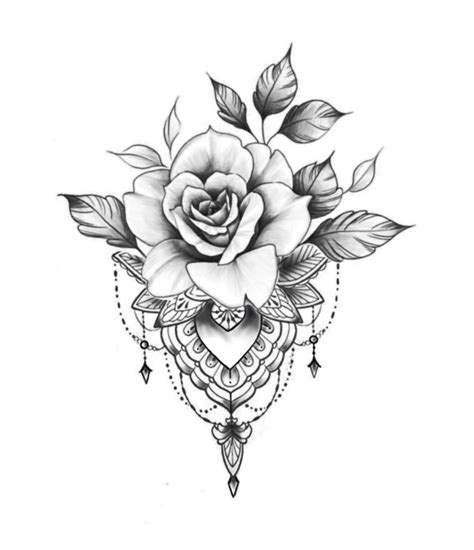 Geometric Tattoo Stencil Geometric Flower Tattoo Mandala Flower Tattoos Mandala Tattoo Design