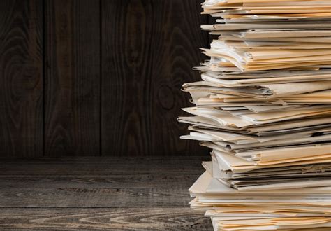 Premium Photo File Stack Top View File Folder Pace