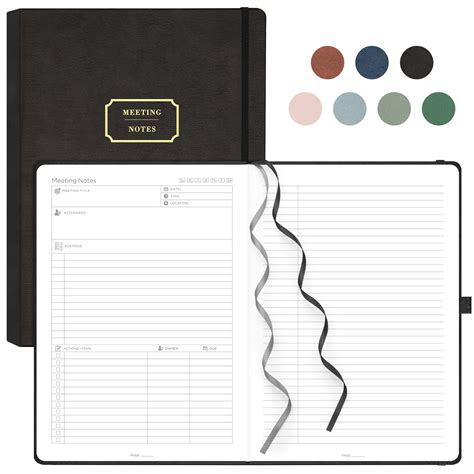 Emshoi Meeting Notebook For Work With Action Items 240 Pages A4 Project Planner
