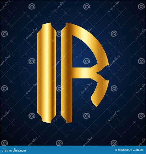 Initials I R Circular Shape And Elegant Gold Color Stock Vector Illustration Of Elegant