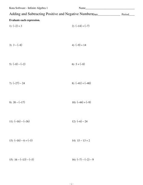 Free Adding And Subtracting Rational Numbers Worksheet 7th Grade