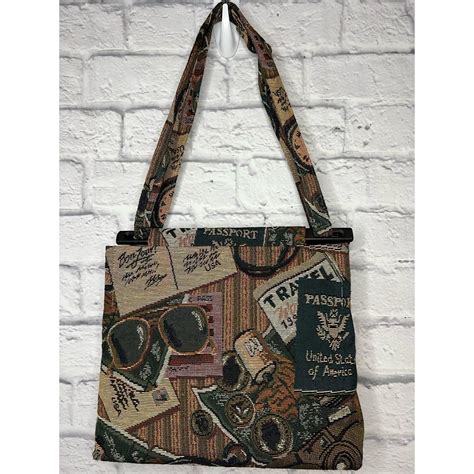 Toby Weston Knitting Bag Vintage Tapestry Bag Rare Depop