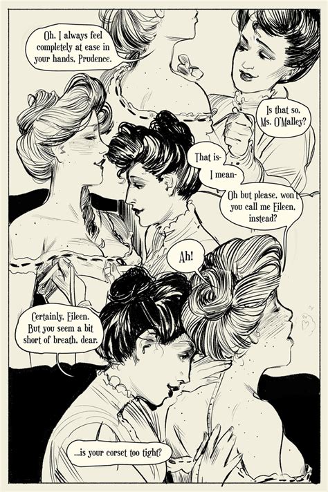 Rule 34 Black And White Blush Cleavage Comic Corset Edwardian