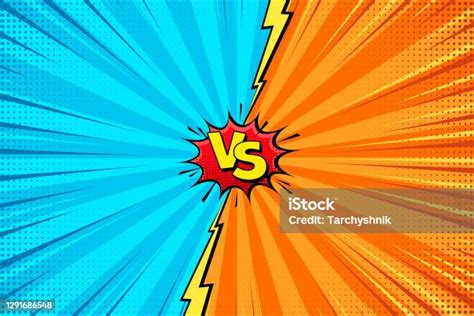 만화 배경 싸움 대 만화는 하프톤 요소와 다채로운 경쟁 포스터를 예약합니다 복고풍 팝 아트 스타일 벡터 일러스트레이션 Championship에 대한 스톡 벡터 아트 및 기타