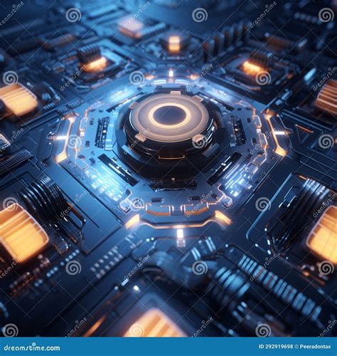 Central Cpu Or Chipset On Mainboard Stock Illustration Illustration