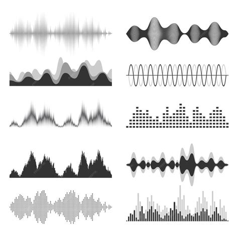 Premium Vector Sound Waves Collection Analog And Digital Audio Signal