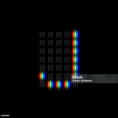 광채 빨간색 녹색파란색 픽셀 벡터 일러스트와 Rgb 픽셀 글꼴 문자 0명에 대한 스톡 벡터 아트 및 기타 이미지 0명 3차원 형태 개체 그룹 Istock