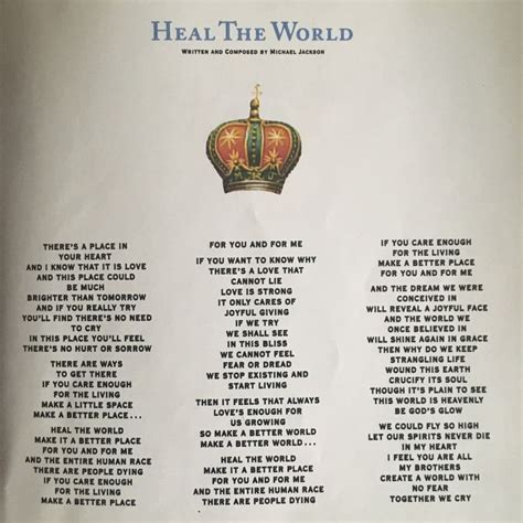 Heal The World Michael Jackson Cd Lyrics Part 1