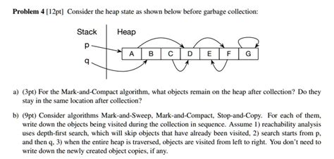 Problem 4 12pt Consider The Heap State As Shown Below Before Garbage