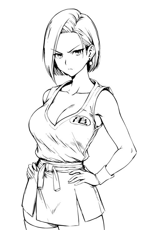 android 18 sketch 1 by ant54509 on deviantart