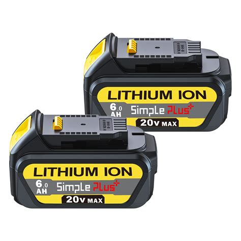 2pcs 20v 60ah Replacement Battery For Dewalt 20v Compatible With
