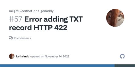 error adding txt record 422 · issue 57 · miigotu certbot dns