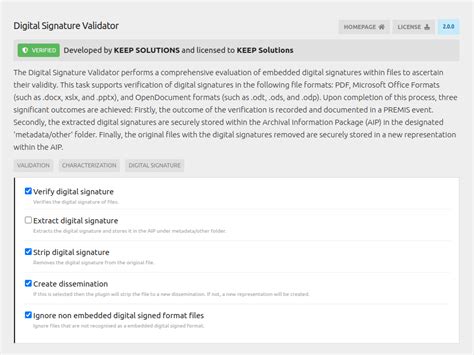Digital Signature Validator · Docs