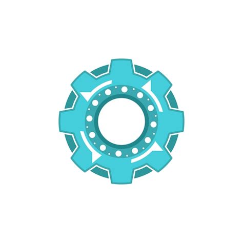 로고 또는 아이콘 그림의 파란색 기어 프리미엄 벡터