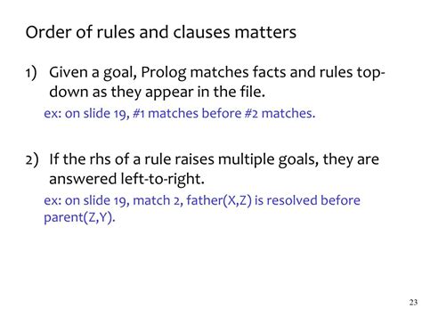 Ppt Lecture 6 Logic Programming Rule Based Programming With Prolog